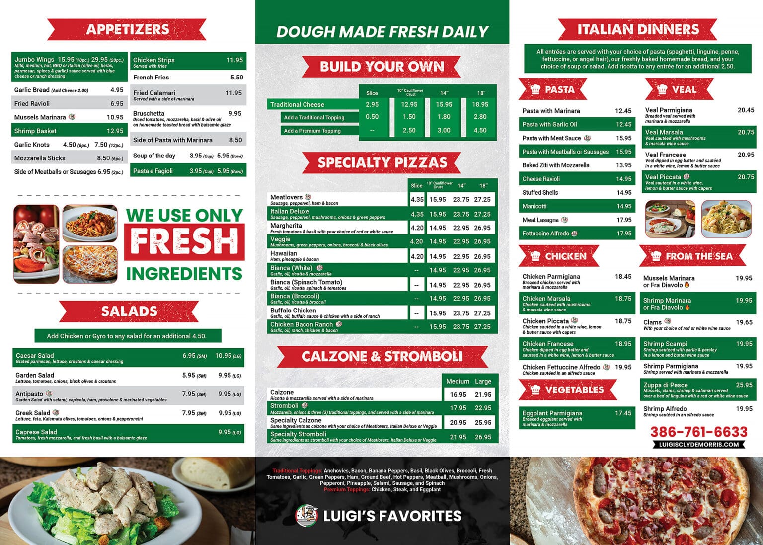 Menu | Luigi's Pizzeria & Ristorante | Italian Pizza & Pasta